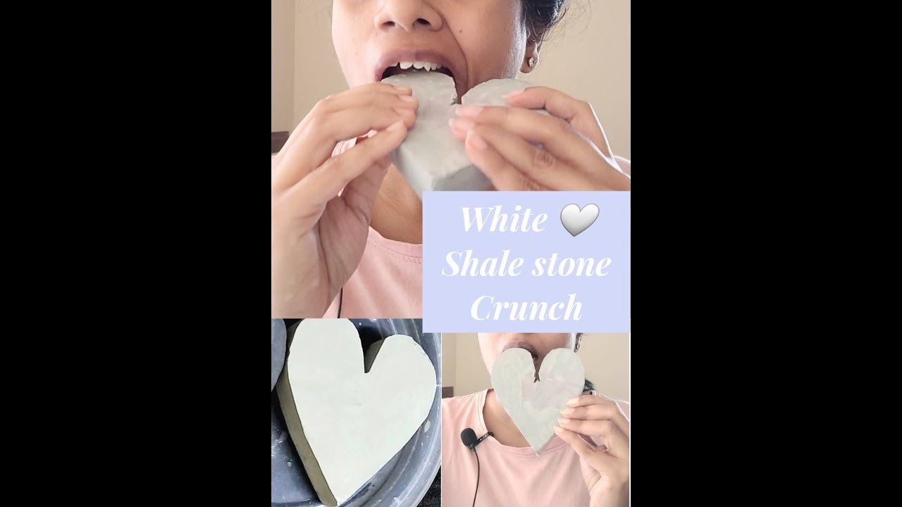 ASMR CRUNCH || White HEART SHALE STONE @crunchyasmrvlog - YouTube