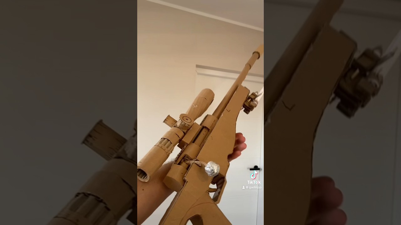 Upgrade my Cardboard Sniper #cardboard #cardboardgun #gun #dc #tutorial ...