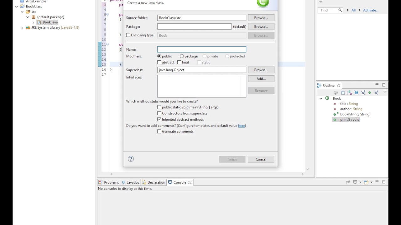Creare una classe e istanziare un oggetto - YouTube