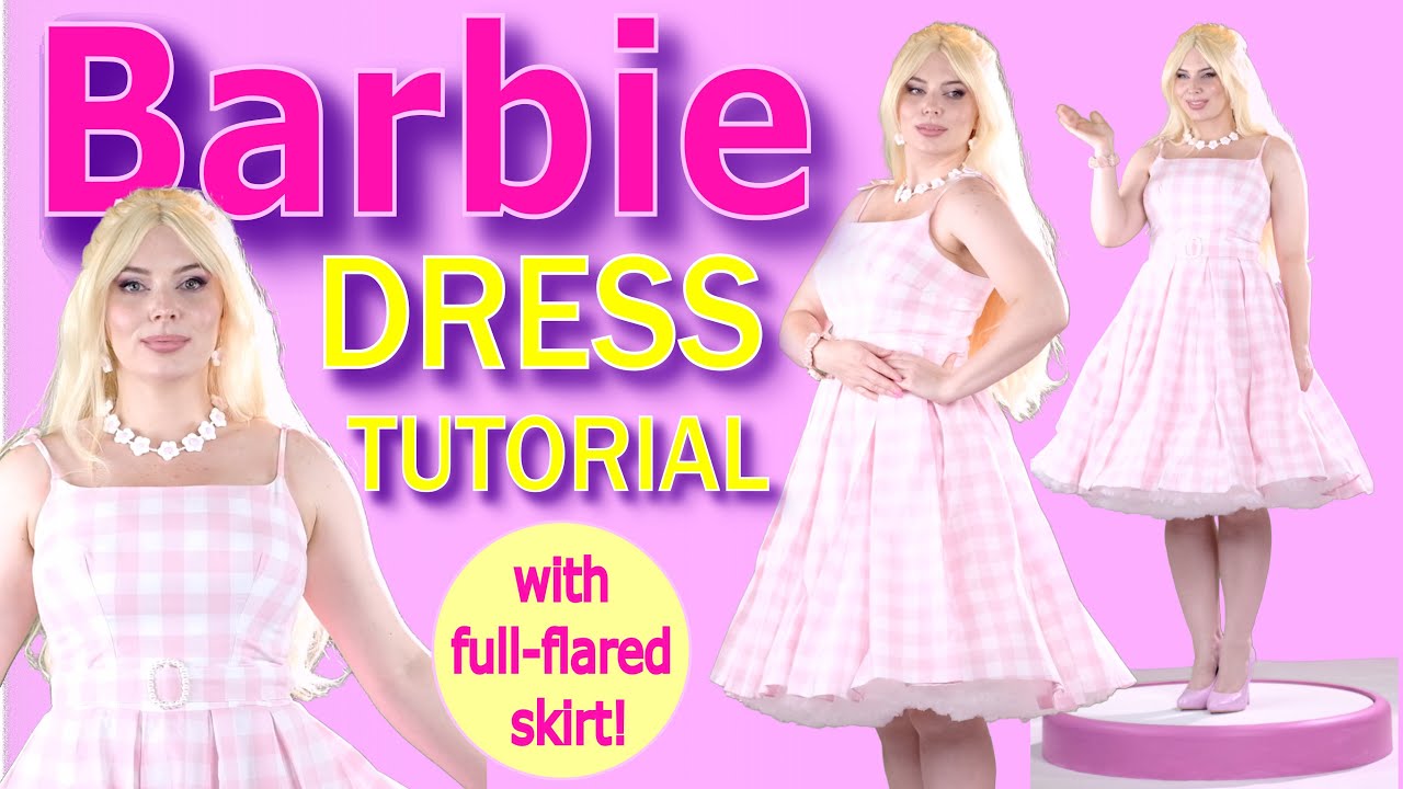 How to Make a Barbie Dress - Perfect Day Barbie Pink Gingham Dress ...