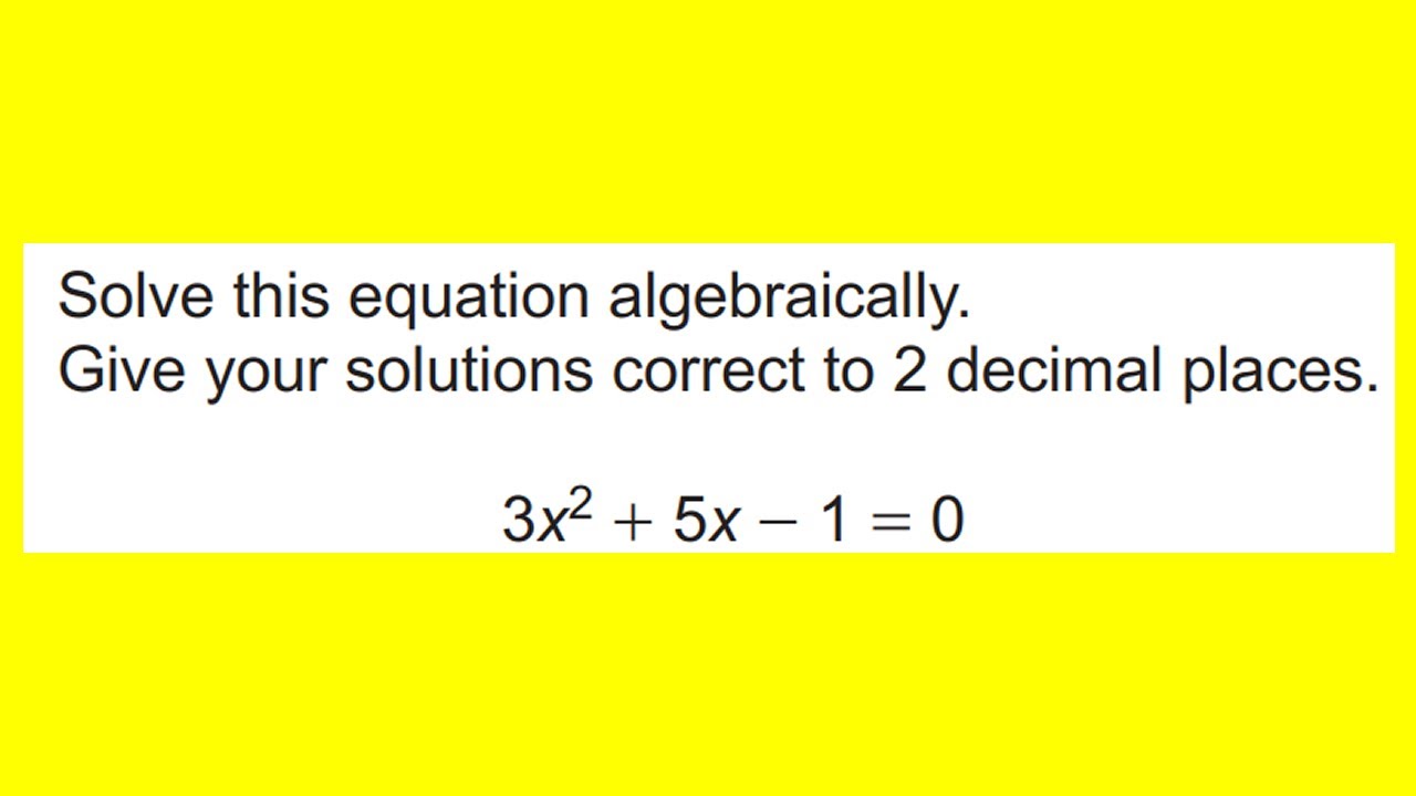 GCSE OCR Nov 2017 4H q18 the quadratic formula (Maths: higher tier past ...