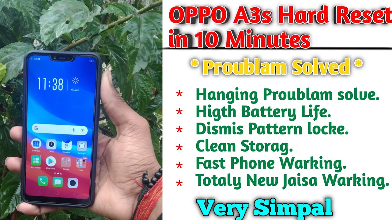 Oppo a3s Hard Reset All Proublam Solve 100% @oppomobileindia - YouTube