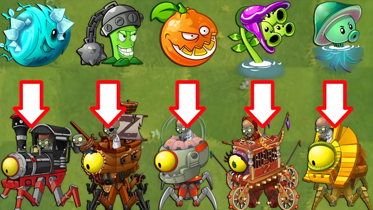 Every Random Premium Plants Power-Up vs PvZ 2 All Final Bosses Fight ...