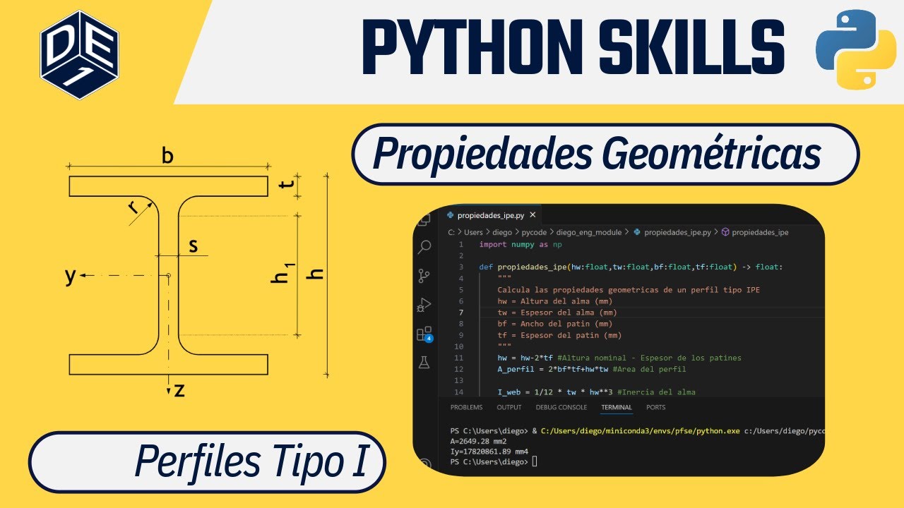 PYTHON: Propiedades Geométricas de Perfiles Metálicos - YouTube