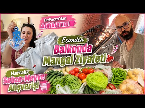 DEFACTO ALIŞVERİŞİMDEN NELER ALDIM❓PAZARDAN ALIŞVERİŞ 🛒EŞİM ETLERİ HAZIRLADI-MANGAL-BALKON ÜRÜNLERİM
