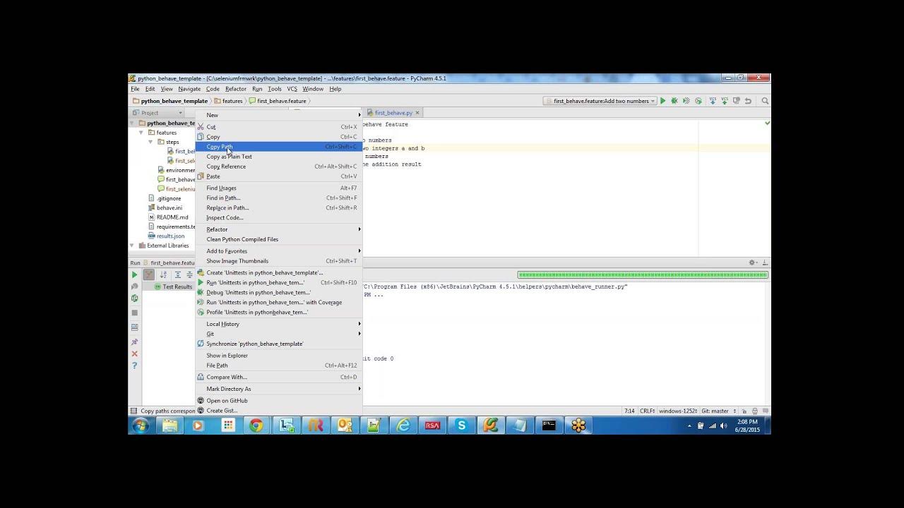First behave python selenium - YouTube