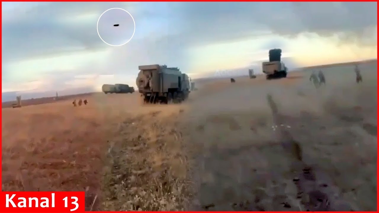 Moment Ukrainian cruise missiles fly over Russians’ gathering point in ...