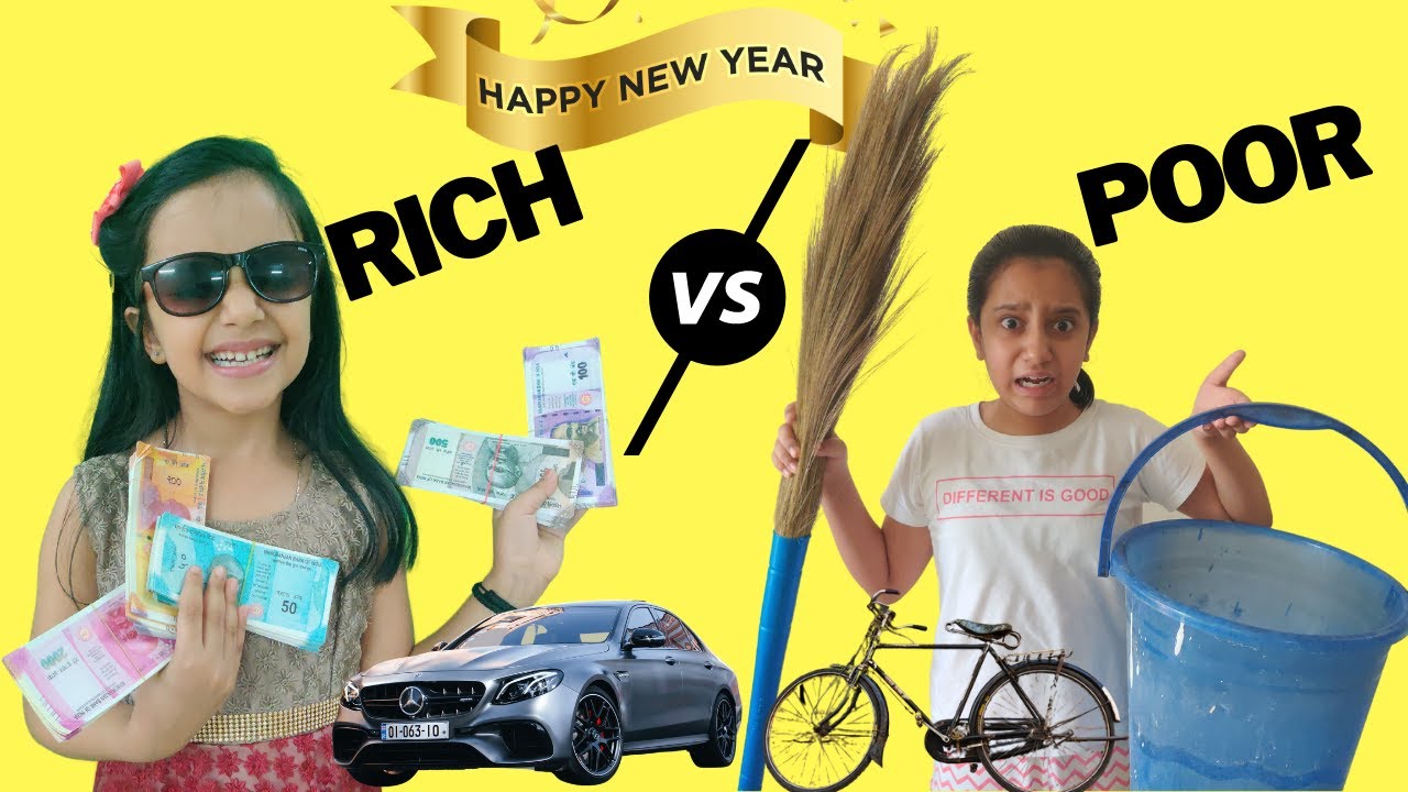 NEW YEAR PARTY - Rich vs Poor | Moral Story for Kids | Short movie for ...