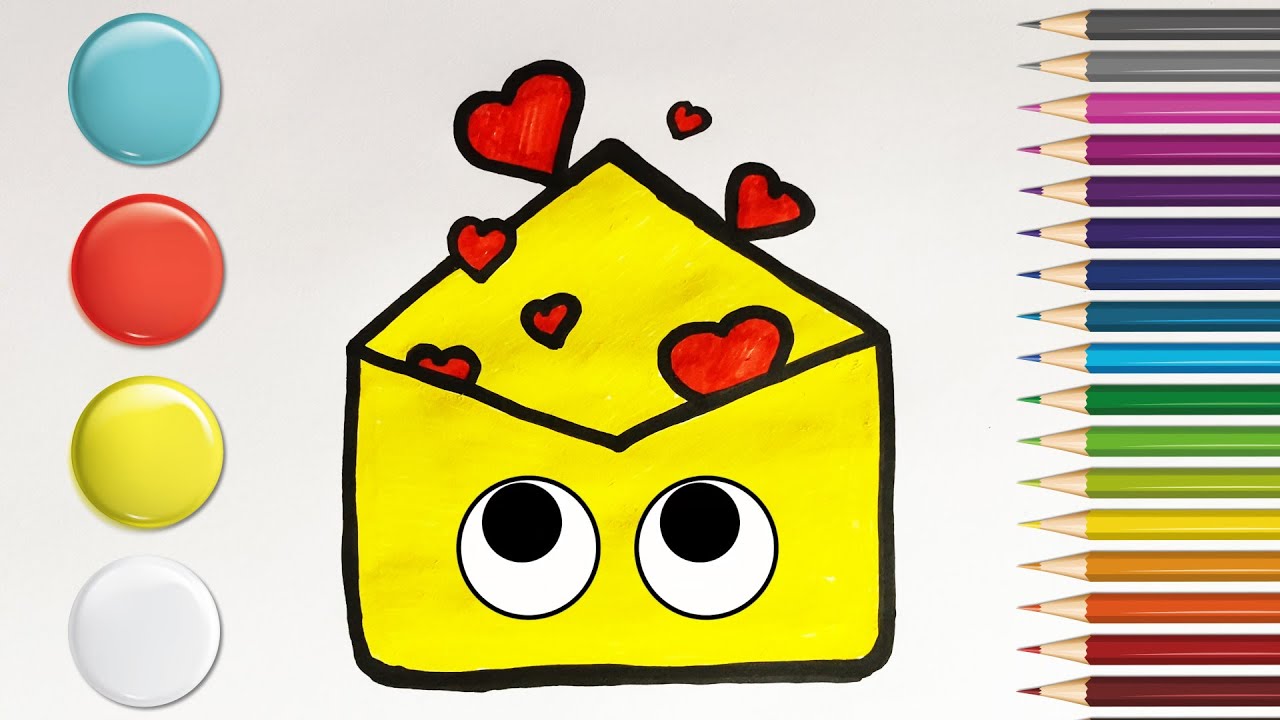 How To Draw A Sweet Envelope with Love | How To Draw A Envelope Easy ...