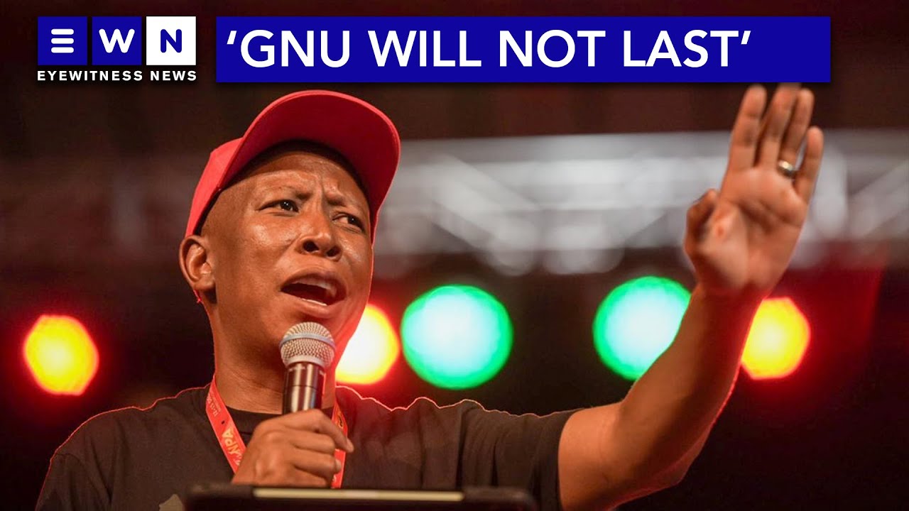 Malema: "This GNU will not last' - EFF waiting for DA's GNU exit to ...