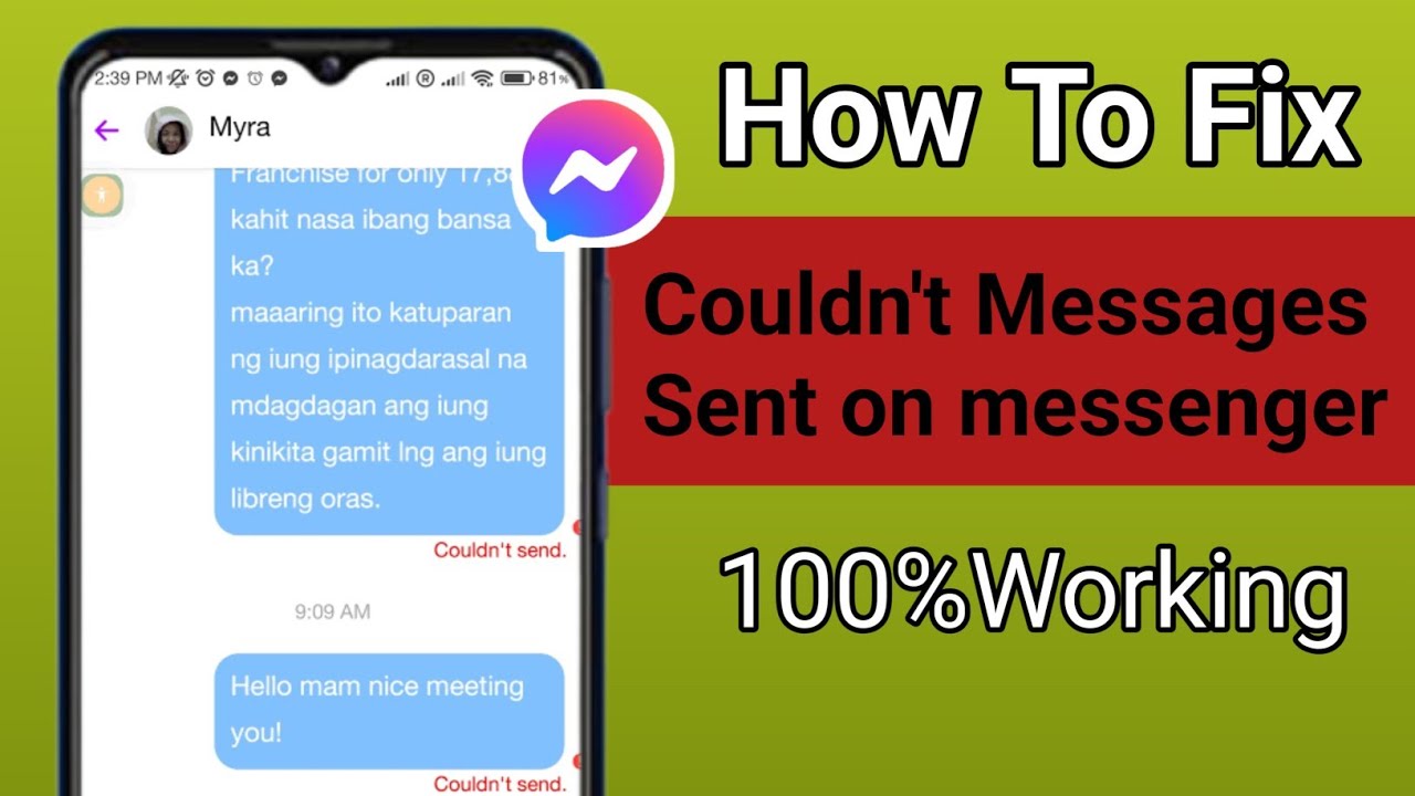 SOLVED] Messenger Couldn't Send the Message Problem - YouTube