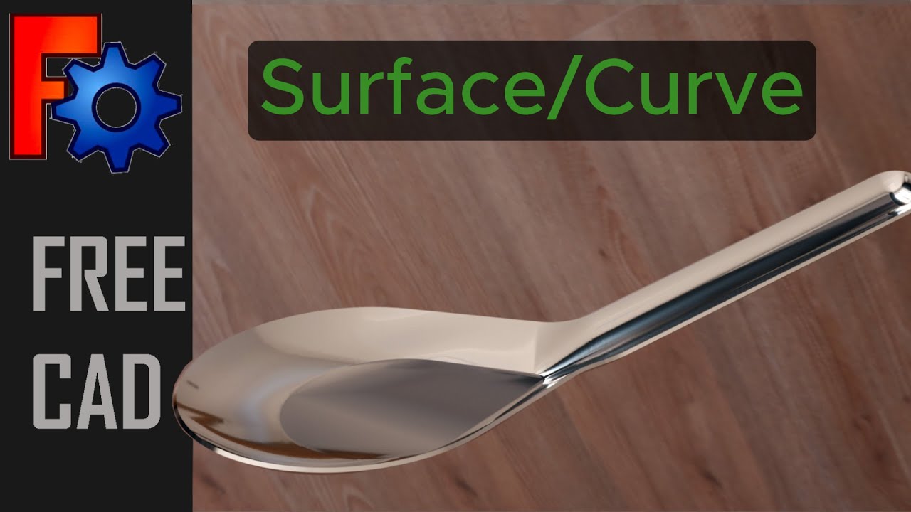 Create a spoon using Surface WB and Curve WB in Freecad - YouTube