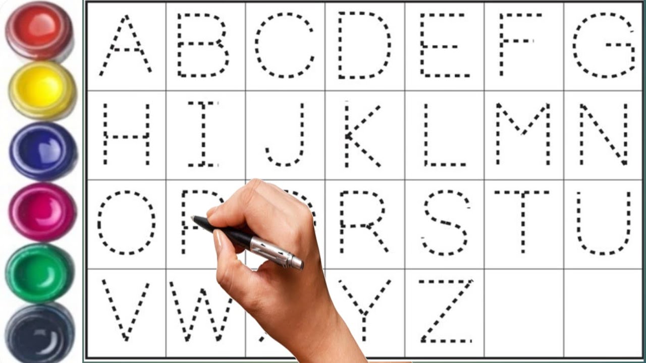 A to Z Alphabets, collection for writing along dotted line,A to Z# ...