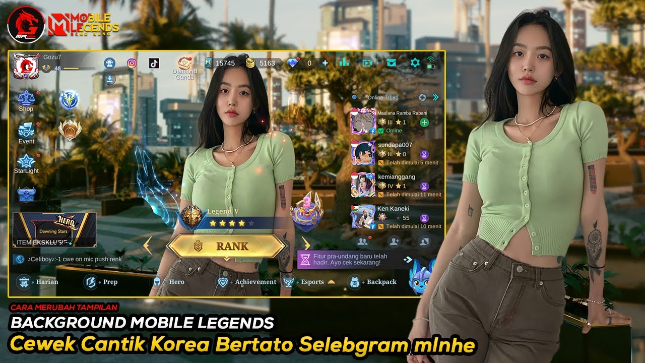 Background ML Cewek Cantik Korea Bertato Selebgram mlnhe - YouTube