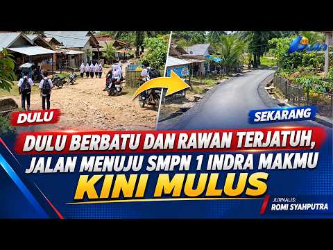 Dulu Berbatu dan Rawan Terjatuh, Jalan Menuju SMPN 1 Indra Makmu Kini Mulus