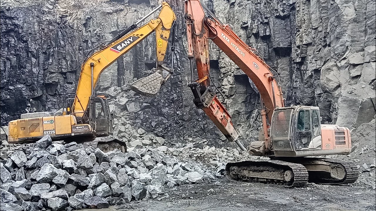 Sany excavator loding Trek and Bharat bench loading truck#video # ...