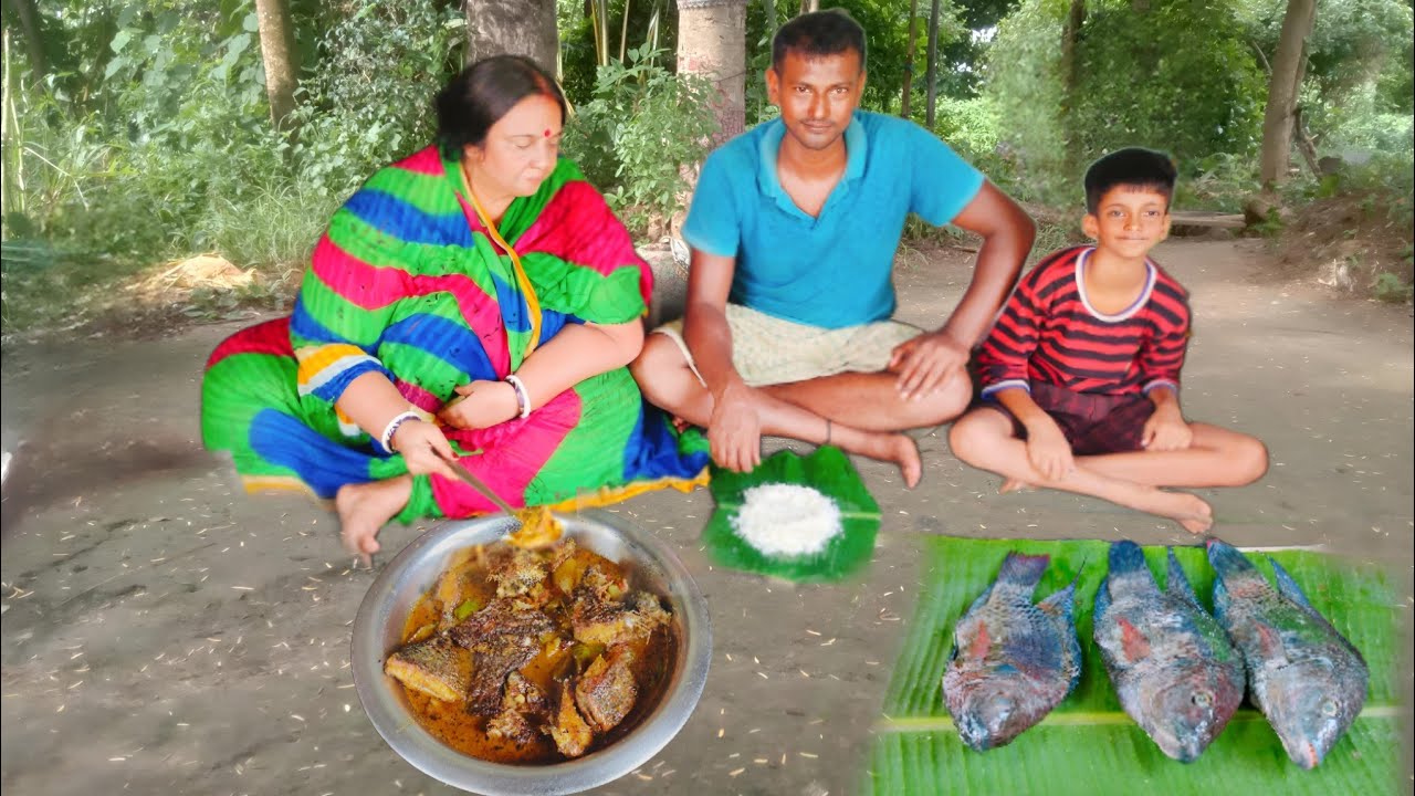 Village Devika cooking tilapia fish with brinjal|village food - YouTube
