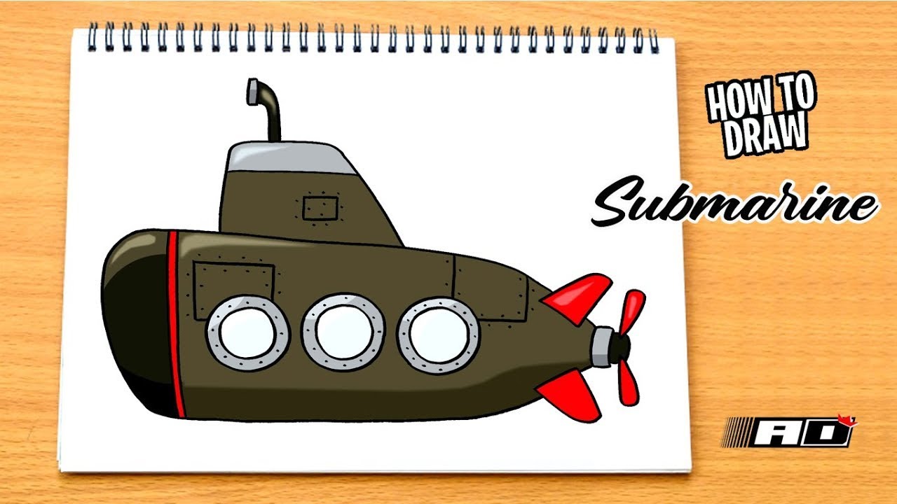How to draw Submarine - YouTube