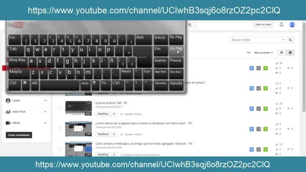 Tutorial Como bajar y subir una pagina sin usar mouse - YouTube