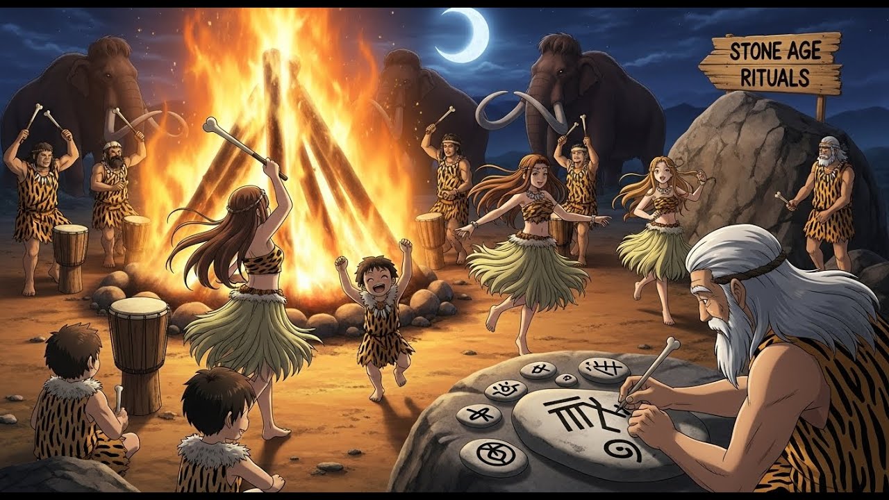 Stone Age Celebration & Fire Rituals | Caveman - YouTube