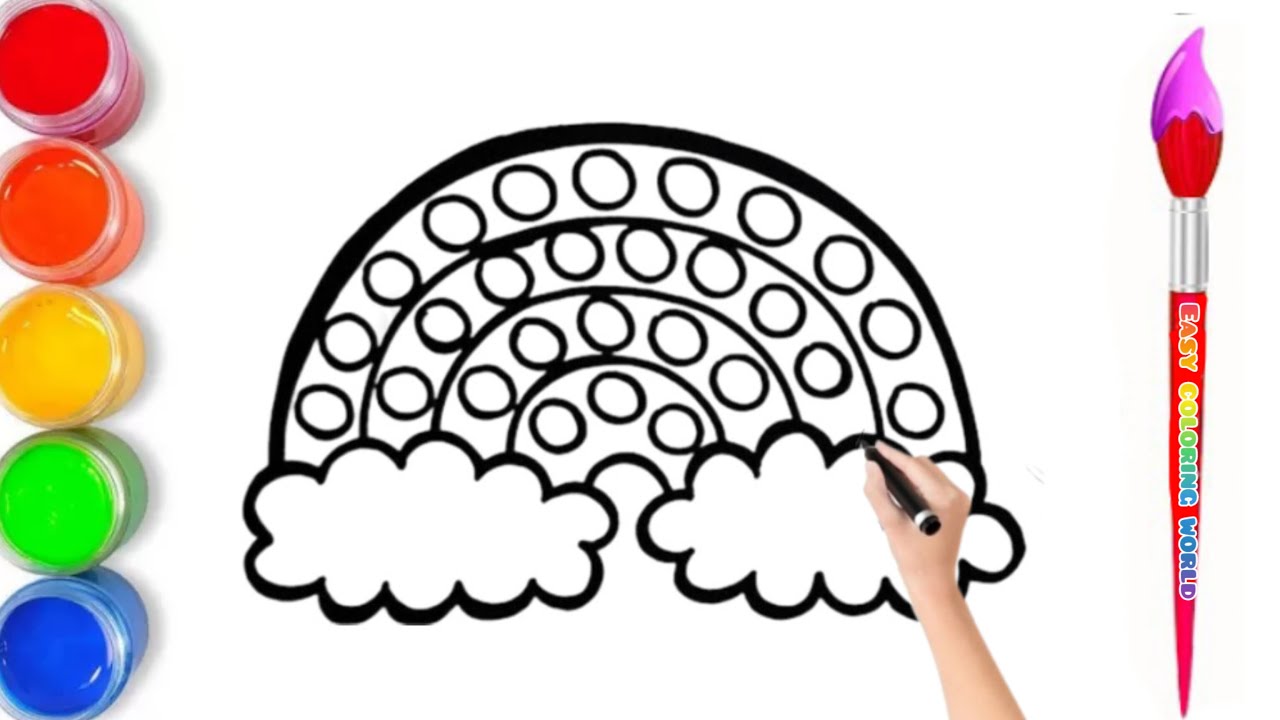 Drawing and colouring a rainbow | sun and cloud drawing for kids ...