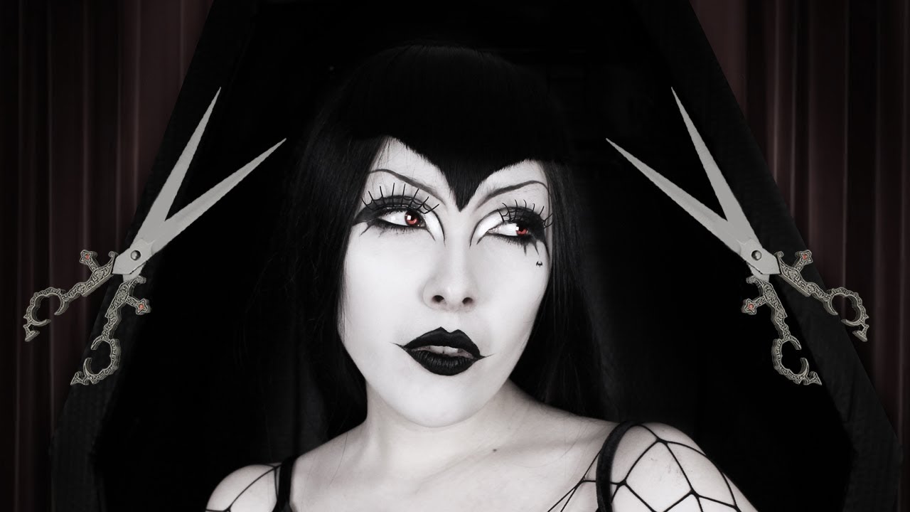 Cutting Widows Peak Bangs | Gothic Hairstyles - YouTube