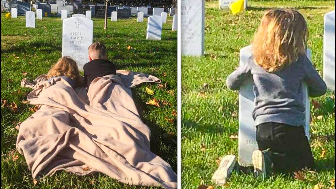 A child slept on the grave of his deceased parents and the reason why ...