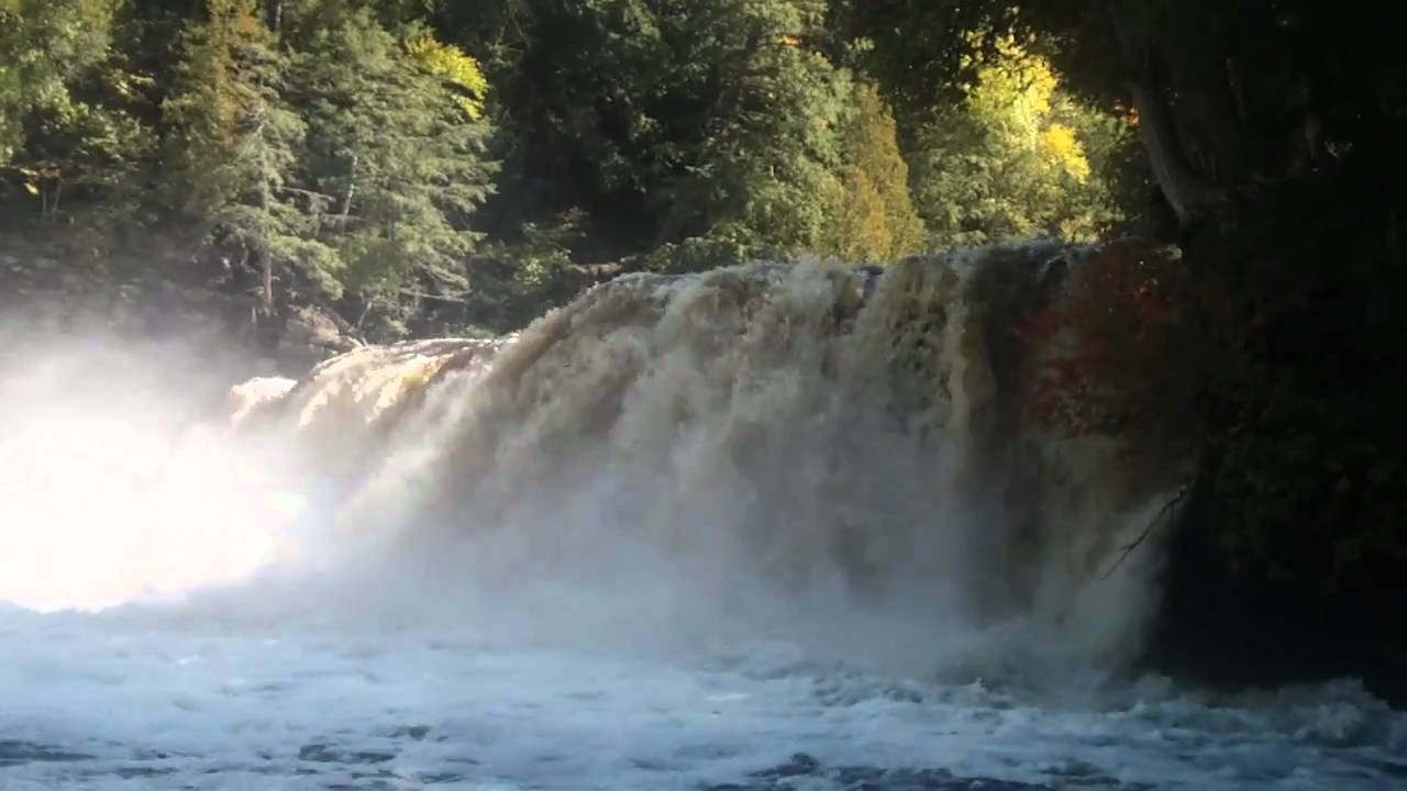 Manabezho Falls, Presque Isle River, U.P. Michigan - YouTube