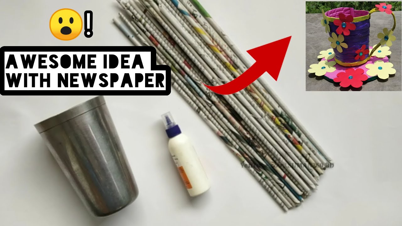 Newspaper cup and plate / Newspaper craft | best out of waste craft ...