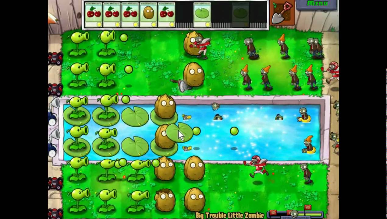 Plants Vs Zombies - Minigame Big trouble Little Zombie - YouTube