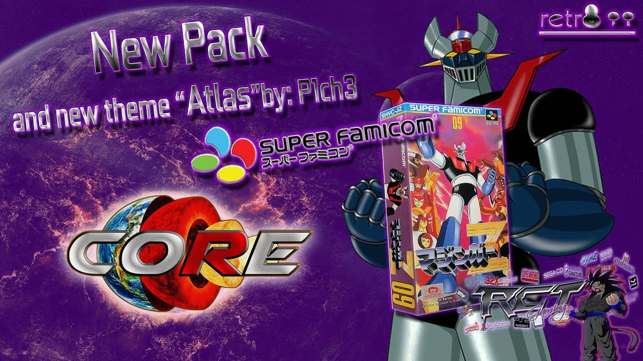 Super Famicom pack & NEW "Atlas" theme for CORE-RCT Gaming - YouTube