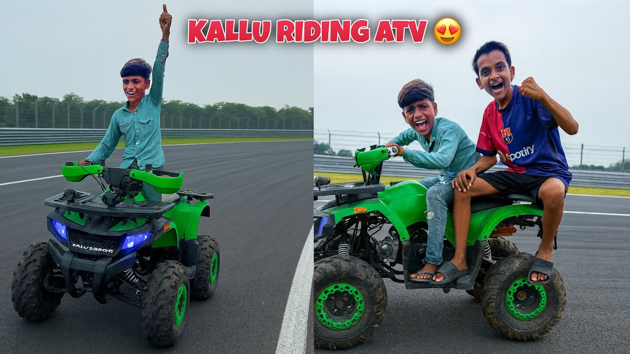 Kallu Riding Monster Atv for the First Time 😍 - YouTube
