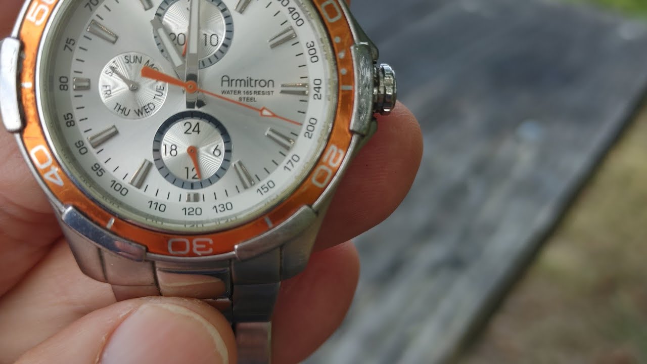 Armitron watch 165 feet waterproof review at Sunken Meadow Beach - YouTube