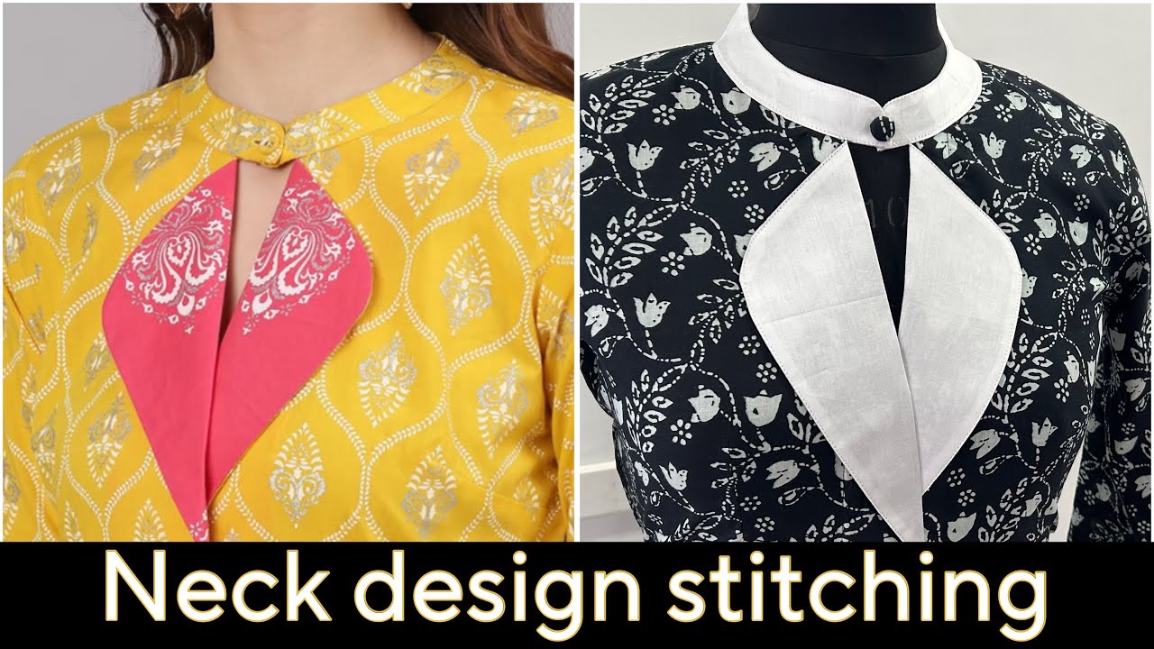 Coat collar dress design cutting and stitching || how to stitch coat ...