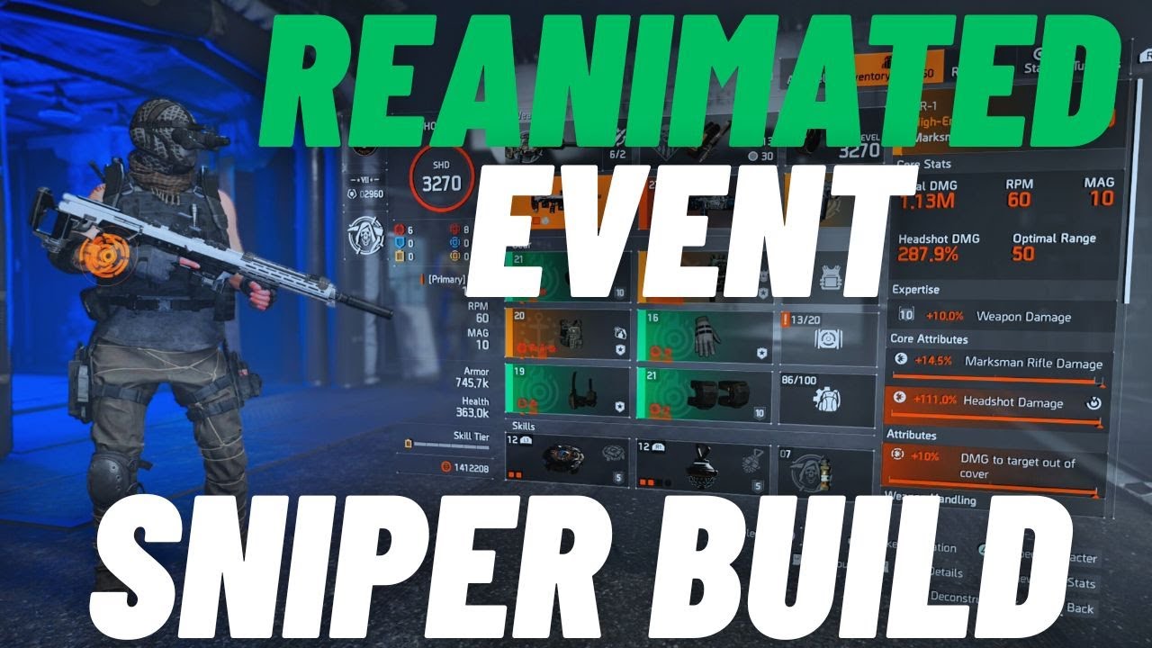THE DIVISION 2 - REANIMATED EVENT - SNIPER BUILD - YouTube
