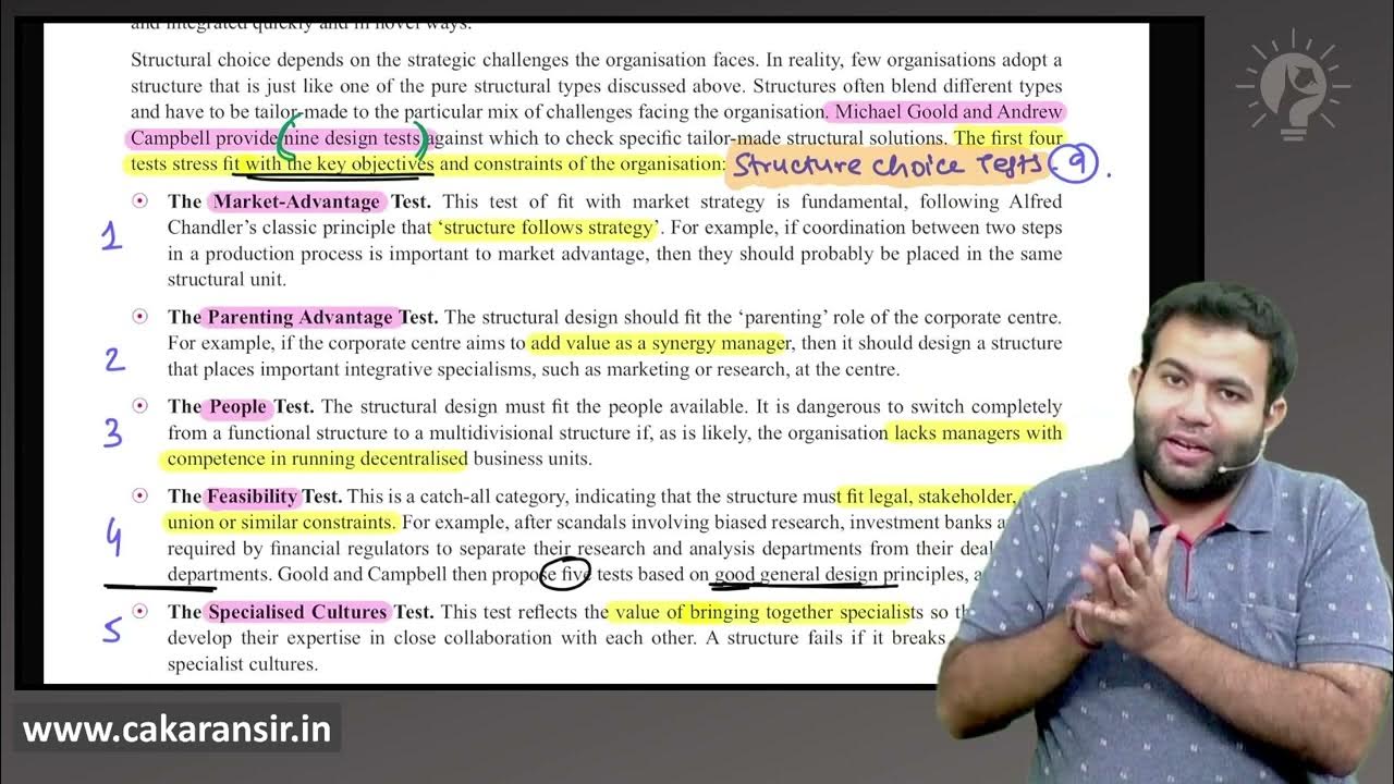 Nine Design Tests in SM Chapter 3 (Structure Choice) | OMSM | CMA ...