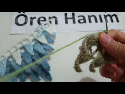 Üçgen yaprak şal yapımı