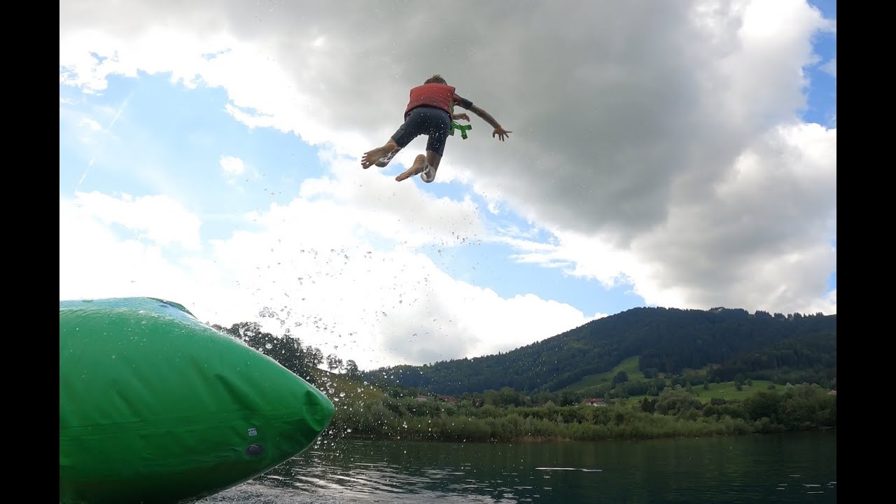 Jump, Slide, Fly High: Kids Rule the Floating Obstacle Park - YouTube
