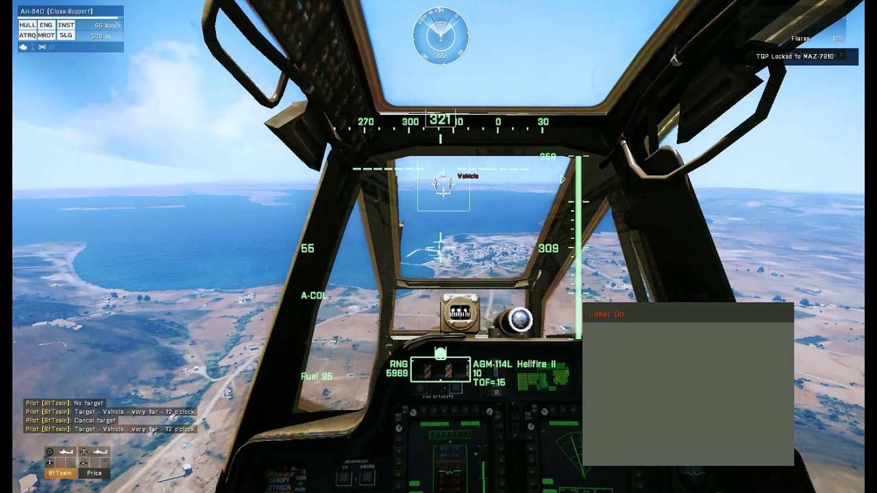 AH64D laser guided AGM-114 missiles to engage out - YouTube