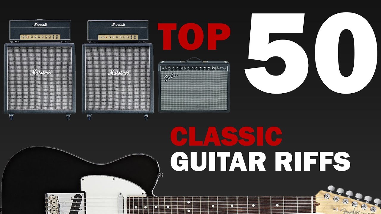 Top 50 Classic Guitar Riffs All Time in One take (Two Guitars) - YouTube