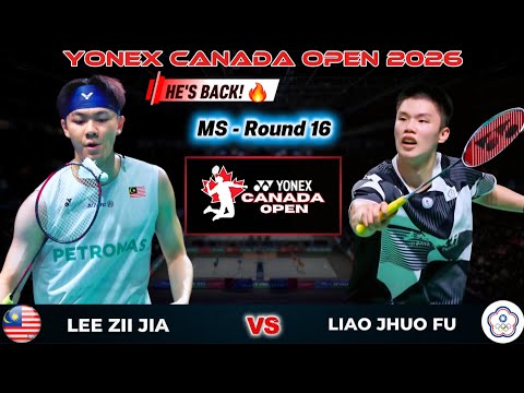 BACK TO HIS BEST! Lee Zii Jia (MAS) vs Liao Jhuo-Fu (TPE) - Badminton Canada Open 2026 R16