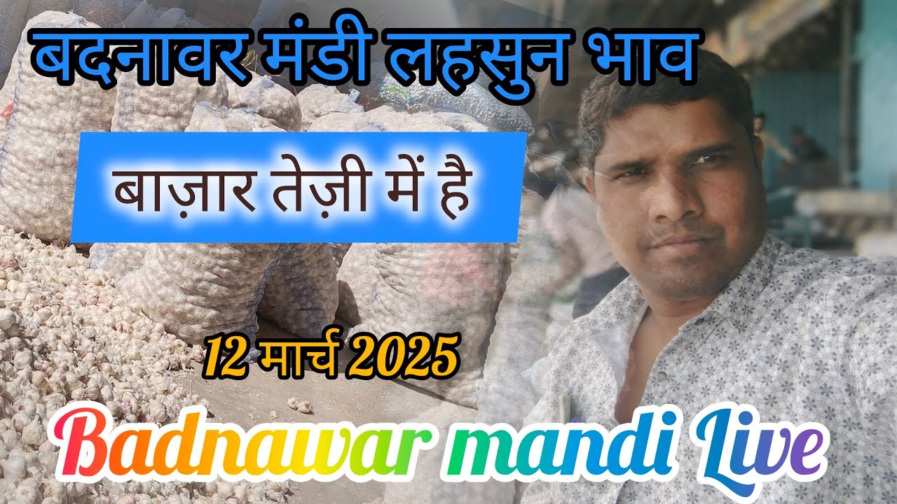 लहसुन भाव बदनावर मंडी,March 12, 2025 आज का लहसुन भाव 🆕 garlik ret ...