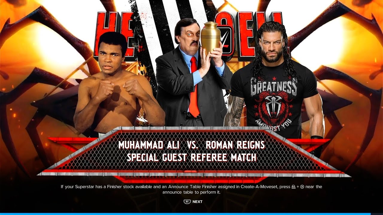 WWE 2K24: Muhammad Ali VS. Roman Reigns (Special Guest Referee) - YouTube