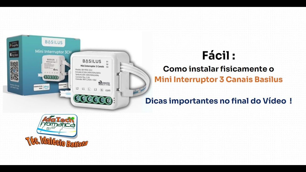 Instalação e configuração do Mini Interruptor de 3 Canais da Basilus ...