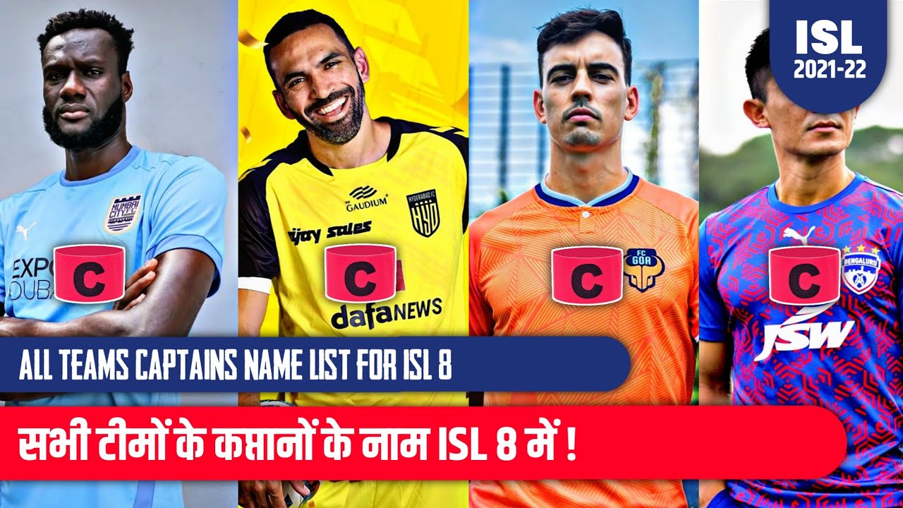 ISL 8: All Teams Captain Official Confirmed | All Teams Captain Name ...