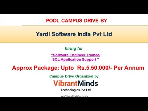 6657 Recruitment Drive by Yardi Software India, Pune - Pkg Rs. 5.5 LPA ...