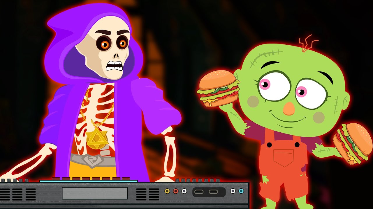 🍔 Funny Zombie Eating Burger In Zombieland | Halloween Songs For Kids ...