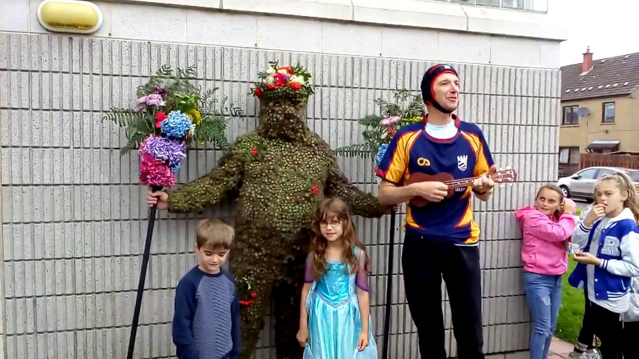 The Burryman of Queensferry visits Queensferry Rugby Club during Ferry ...