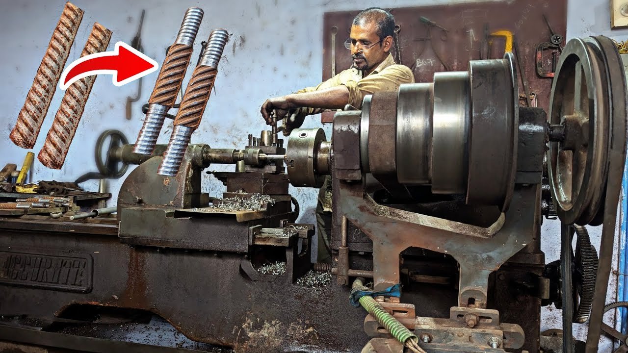 Thread Cutting Works | Unseen Process From Manual Lathe Machine - YouTube