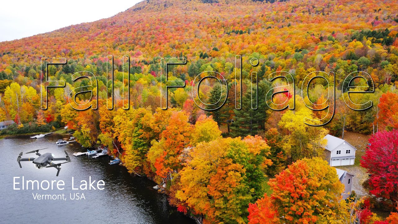 Fall Foliage, Elmore Lake, Vermont USA I Drone World Tour - YouTube